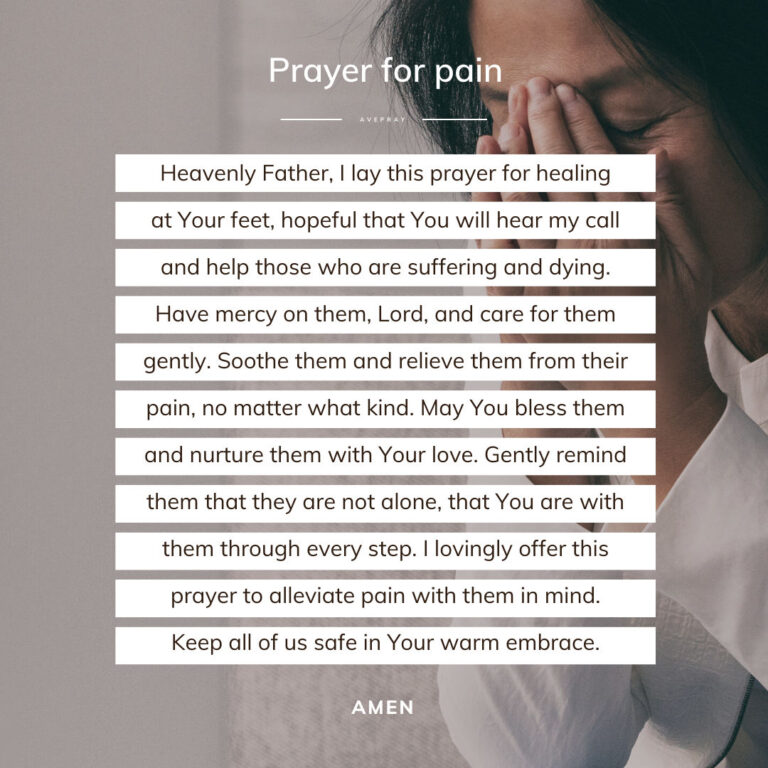 A comforting prayer for someone in pain – AvePray