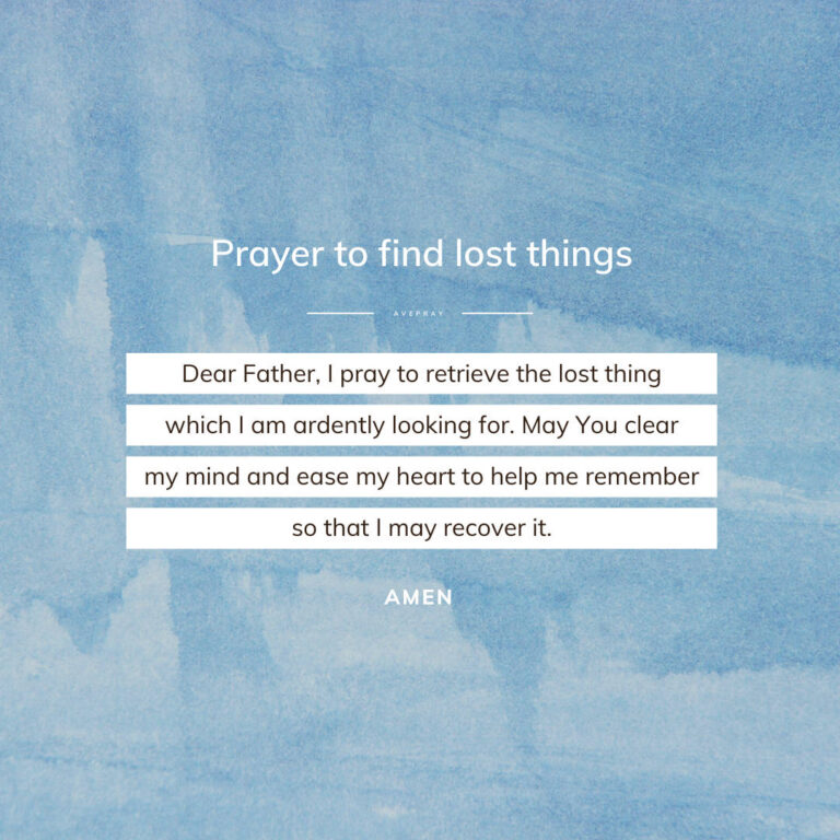 Prayer to find lost things – AvePray
