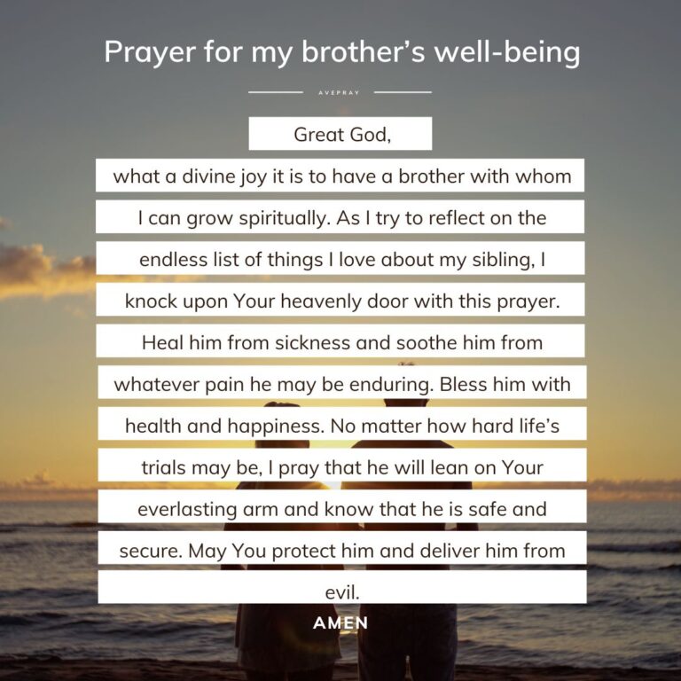 Prayer for my brother’s well-being – AvePray