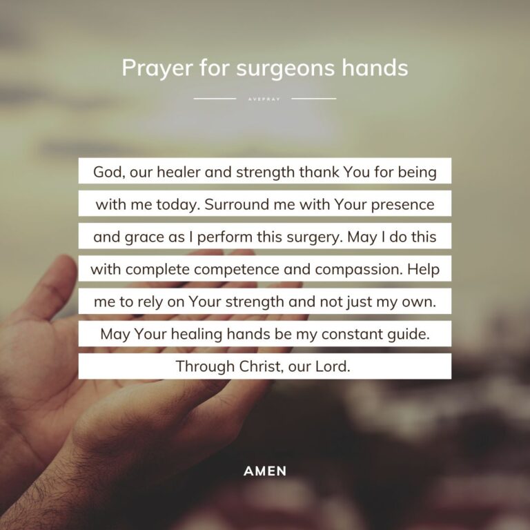 Prayer for surgeons hands