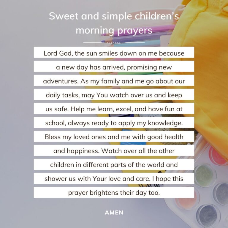 Sweet and simple children’s morning prayers – AvePray