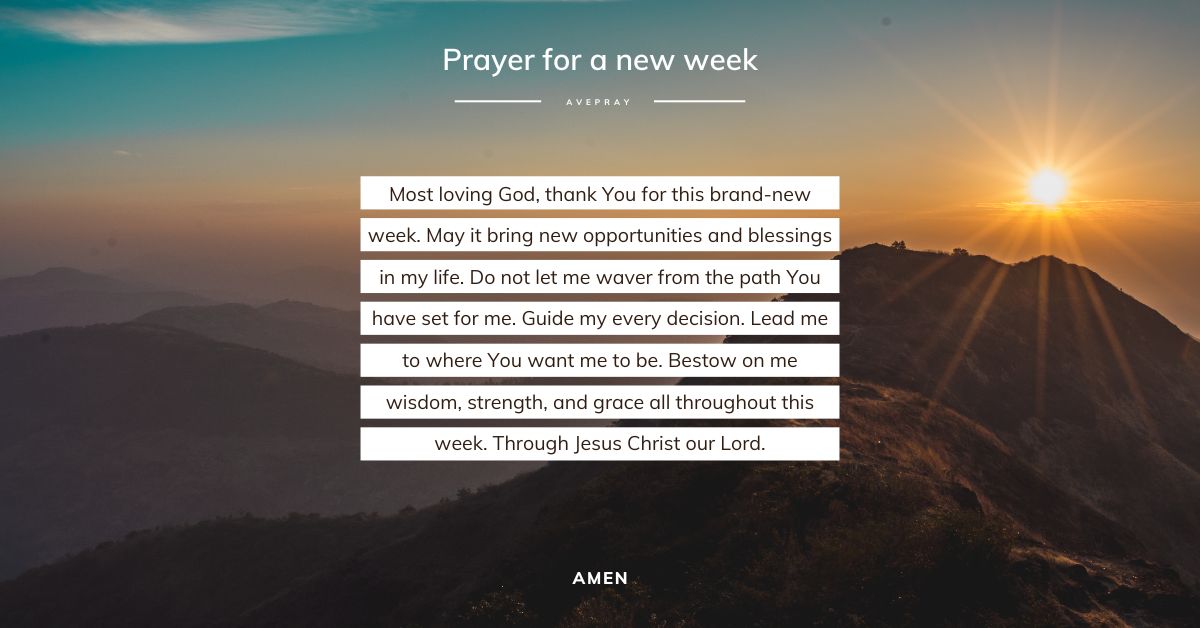 Prayer for a New Week