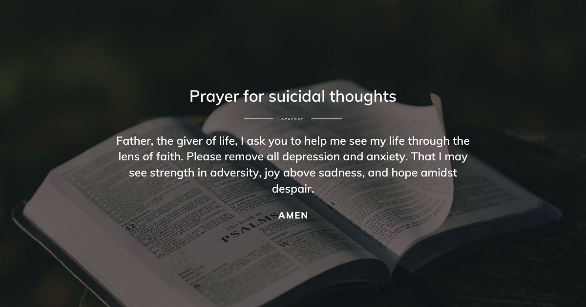 Prayer for suicidal thoughts – AvePray