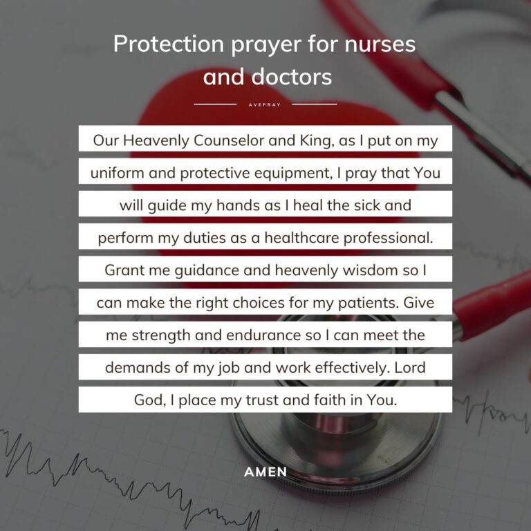 Protection prayer for nurses and doctors – AvePray