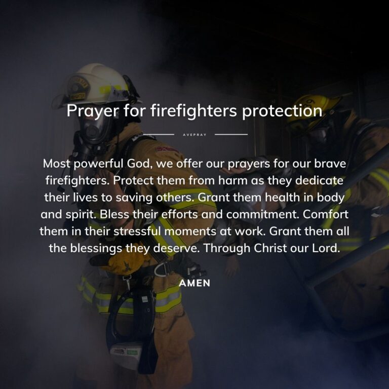 Prayer for Firefighters protection