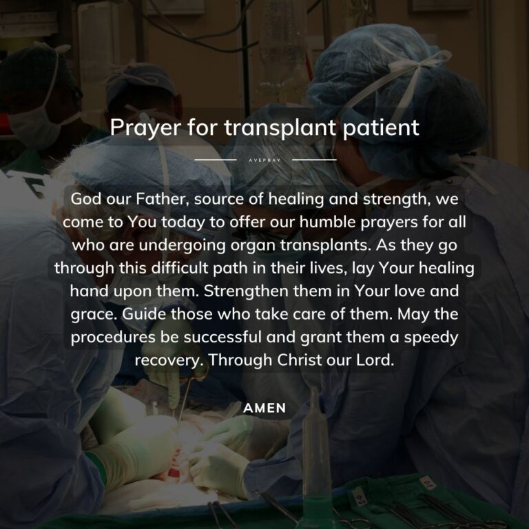 Prayer for Transplant Patient