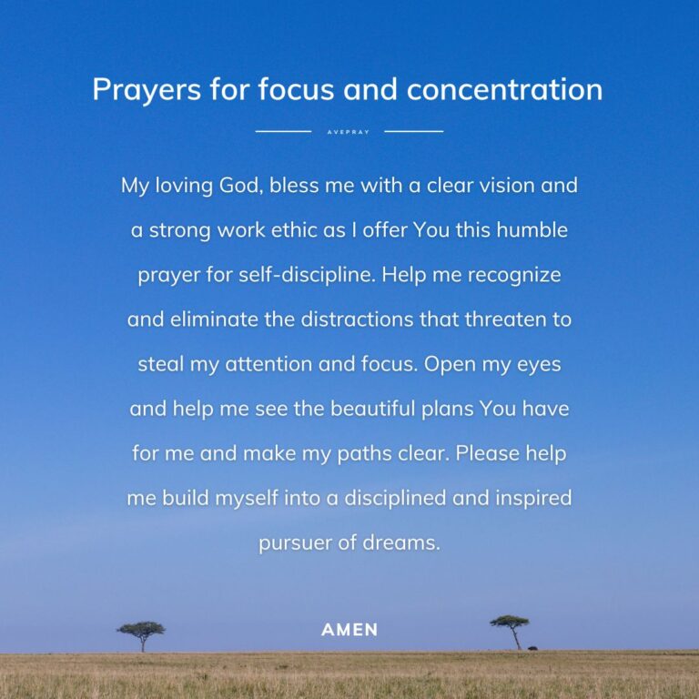 Prayers for focus and concentration – AvePray